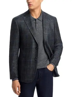 Bloomingdale'S Loro Piana Wool, Silk & Cashmere Plaid Sport Coat - Charcoal