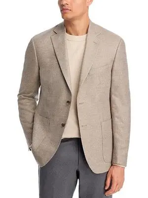 Bloomingdale'S Melange Solid Unstructured Regular Fit Sport Coat - Oatmeal