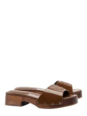 Larroude Zuzi Mule Sandals - Burnt Umber