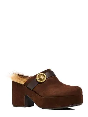 Moncler Amalia Platform Clogs - Brown