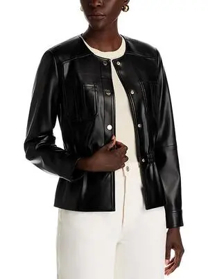Elie Tahari Aliza Faux Leather Jacket - Noir