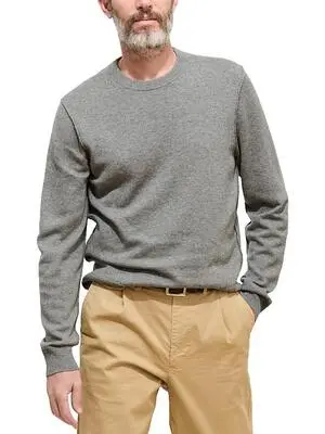 ALEX MILL Reverse Seam Crewneck Sweater - Heather Gray