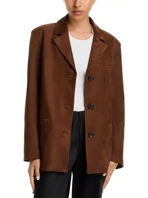 Velvet By Graham & Spencer Faux Suede Jacket - Brown