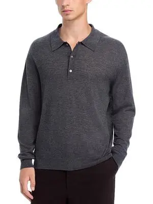 FRAME Superfine Polo Sweater - Gray Melange