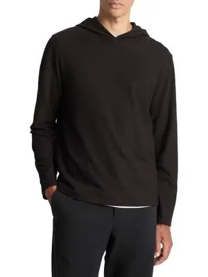Vince Pima Cotton Piqué Hoodie - Black