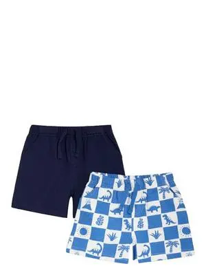 JOJO MAMAN BEBE Set Of 2 Assorted Cotton Gauze Shorts - Blue