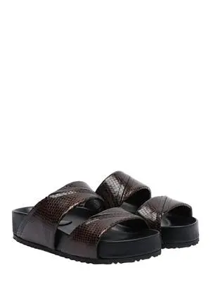 Dries Van Noten Leather Platform Sandals - Brown