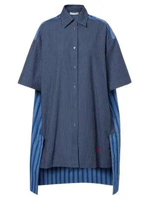 JW Anderson Striped Cotton Poplin Shirt Dress - Blue