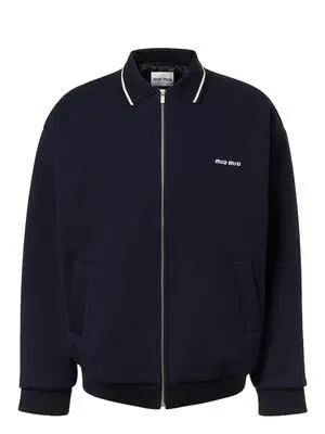 Miu Miu Logo Cotton Blouson - Blue