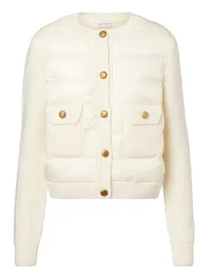 MONCLER Down-Paneled Virgin Wool Cardigan