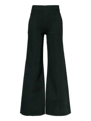Ulla Johnson Bianca High-rise Wide-leg Cotton Pants - Green