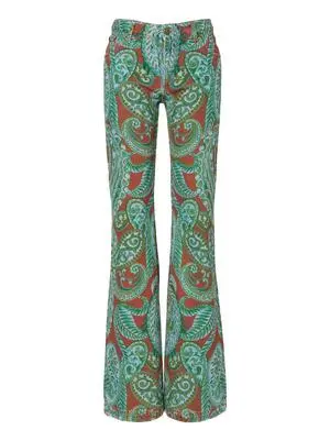Etro Paisley High-rise Wide-leg Jeans - Blue