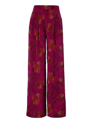 Ulla Johnson Aviva Wide-leg Silk Crêpe De Chine Pants - Multicoloured