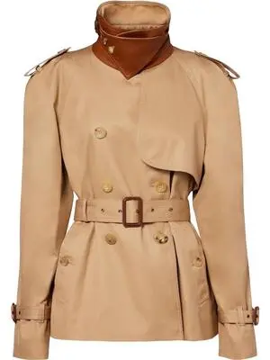 Chloé Cropped Cotton Gabardine Trench Coat - Beige