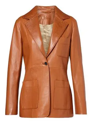 Chloé Ochre Leather Jacket - Brown