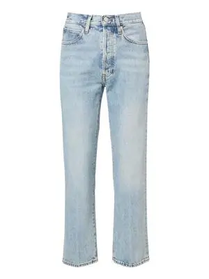 FRAME The Vertical Crop High-rise Straight Jeans - Blue