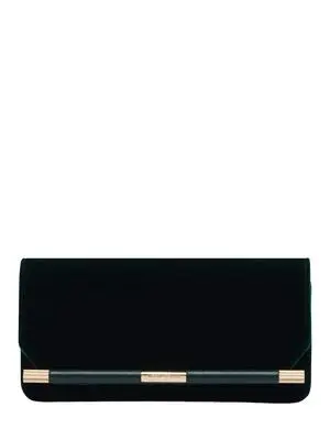 Victoria Beckham 202 Velvet Clutch - Green
