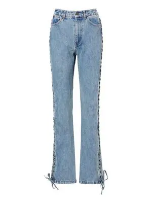 ROTATE BY BIRGER CHRISTENSEN Laced Straight Jeans - Blue