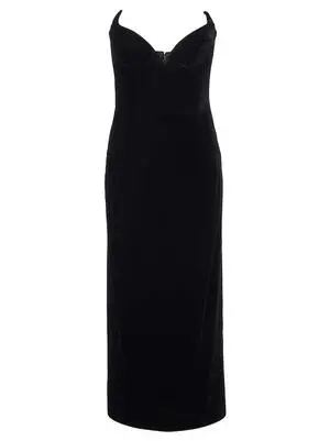 MUGLER Velvet Bustier Dress - Black