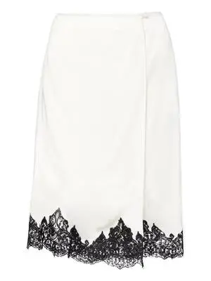 Stella McCartney Satin Midi Skirt - White