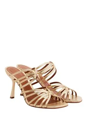 Zimmermann Aura 85 Leather Mules - Gold