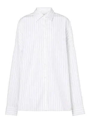Dries Van Noten Oversized Striped Cotton Poplin Shirt - White