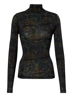Ulla Johnson Aurelia Printed Jersey Turtleneck Top - Multicoloured