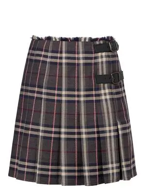 Burberry Checked Wool Miniskirt - Multicoloured