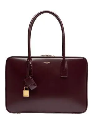 Saint Laurent Sac De Jour Leather Tote Bag - Burgundy