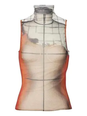 JEAN PAUL GAULTIER Fire Tulle Top