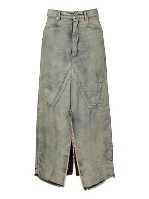 Rick Owens Denim Maxi Skirt - Blue