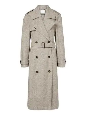 STELLA MCCARTNEY Herringbone Wool And Silk Trench Coat