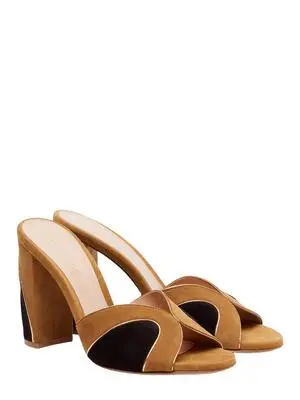 GIANVITO ROSSI 95 Suede Mules - Brown