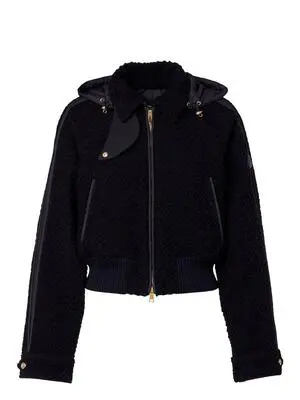 Moncler Hooded Virgin Wool Down Jacket - Blue