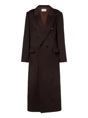 Victoria Beckham Double-breasted Wool And Cashmere Coat - Brown