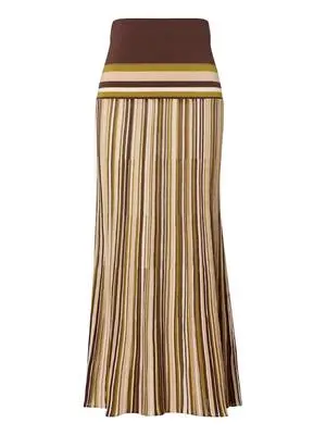 Faithfull The Brand Citara Plissé Cotton-blend Maxi Skirt - Brown