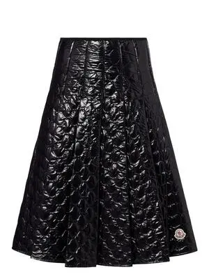 Moncler Quilted Midi Skirt - Black