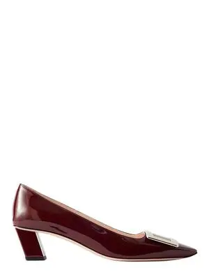 ROGER VIVIER Belle Vivier 45 Patent-Leather Pumps Burgundy