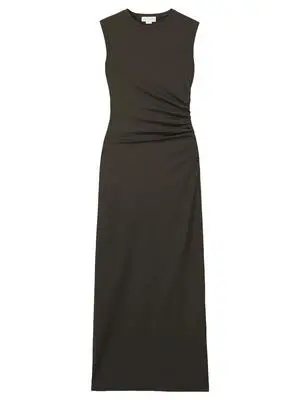 Stella McCartney Ruched Recycled Satin-jersey Midi Dress - Green