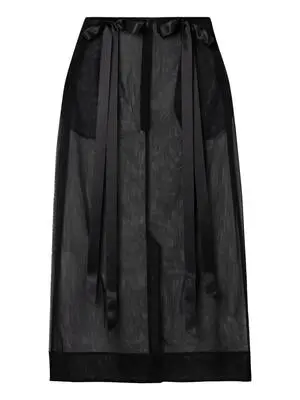 Simone Rocha Bow-embellished Tulle Midi Skirt - Black