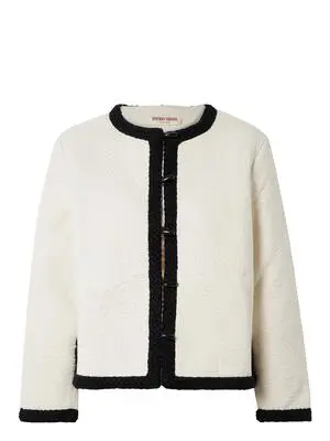 EMPORIO SIRENUSE Iole Braid-trimmed Quilted Jacket - White