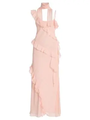 SIEDRES Monica Scarf-neck Maxi Dress - Light Pink