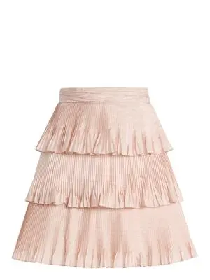 Valentino Garavani Tiered Pleated Mini Skirt - Pink