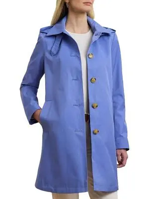 Ralph Lauren Longline Raincoat With Removable Hood French Blue