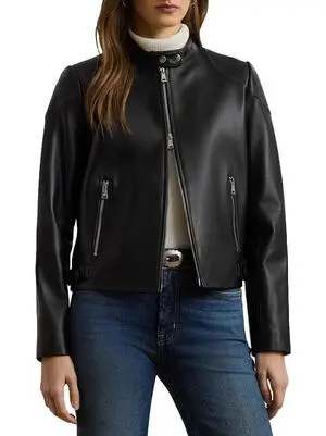 Ralph Lauren Lambskin Leather Jacket - Black