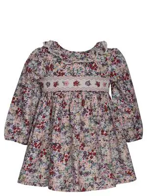 IRIS & IVY Floral Smocked Party Dress - Plum Multi