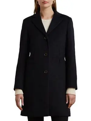 Ralph Lauren Longline Wool Blend Coat - Black