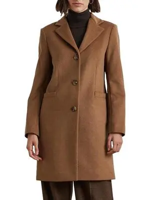 Ralph Lauren Longline Wool Blend Coat - New Vicuna