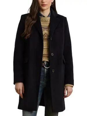 Ralph Lauren Longline Wool Blend Coat - Regal Navy