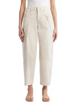 Wit & Wisdom High Waist Barrel Leg Jeans - Blanched Almond